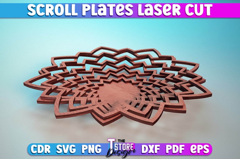 Scroll Plates Laser Cut SVG Bundle | Scroll Plates SVG Design | Laser ...
