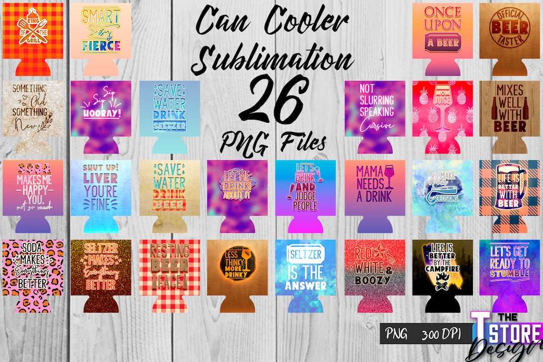 Can Holder Sublimation | Can Cooler Quotes Sublimation Bundle | PNG ...