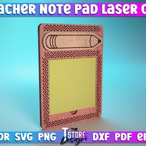 Teacher Note Pad Laser Cut SVG Bundle | Note Pad SVG Design | Laser Cut ...