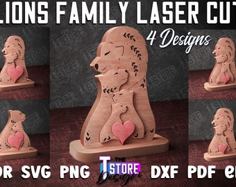 Fox Custom Family Members Puzzle Laser Cut Love SVG DXF AI Design ...