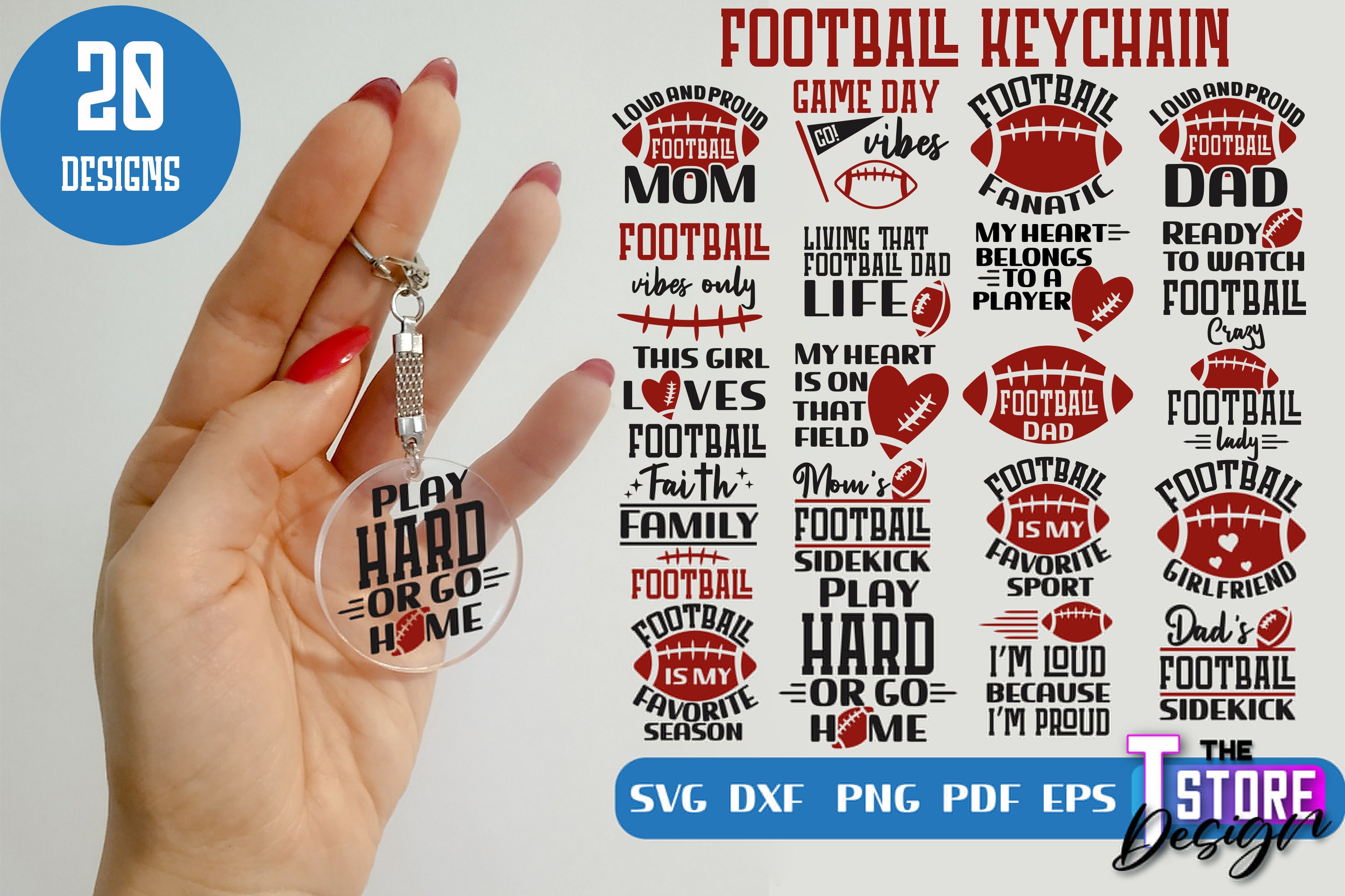 Football Keychain SVG Football Mom SVG Sports Mom SVG - Etsy