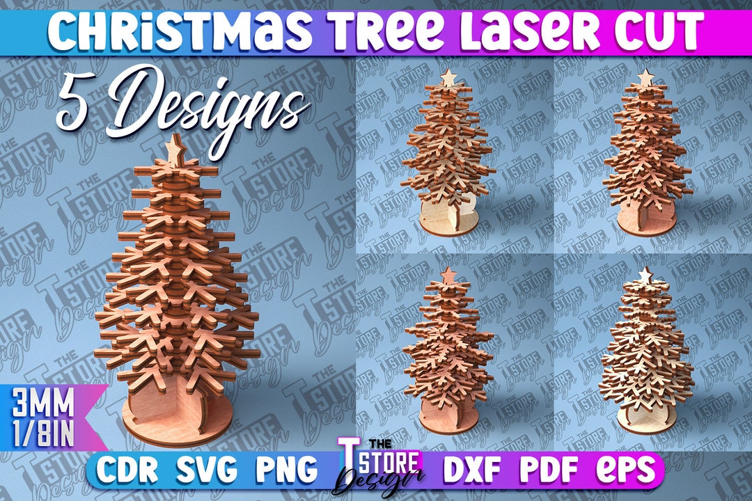 Christmas Tree Laser Cut SVG Bundle | Christmas Laser Cut SVG Design ...