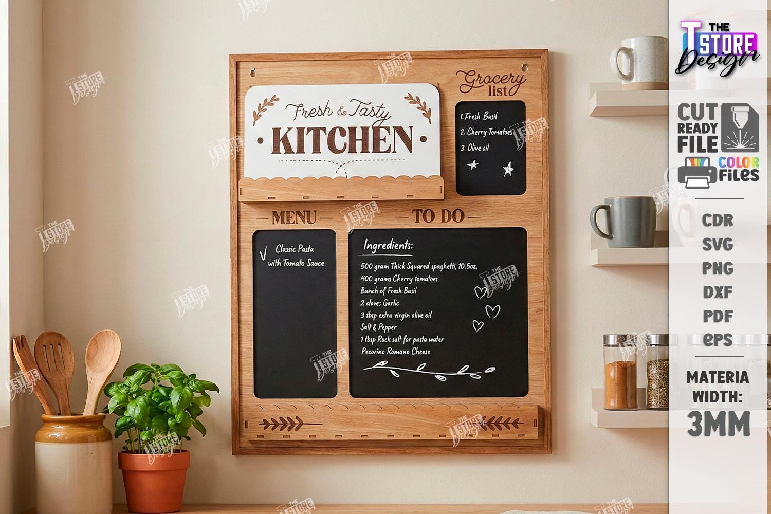 Weekly Wooden Menu Planner Board Laser Cut Bundle, Personalized Wooden ...