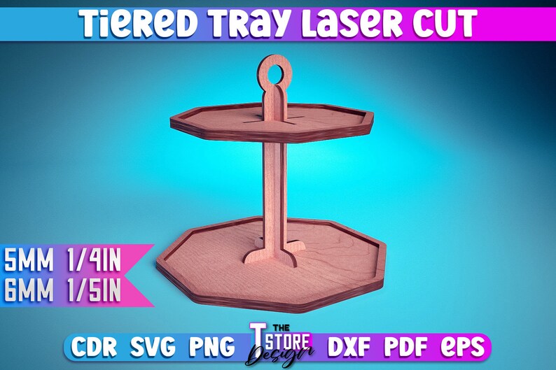 Tiered Tray Laser Cut SVG Bundle | Tiered Tray SVG Design | Laser Cut ...