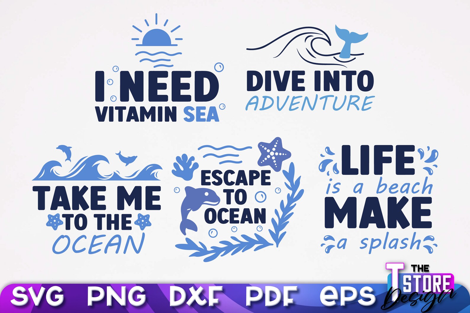 Sea & Ocean SVG Bundle Ocean Design SVG Funny Sea Quotes - Etsy