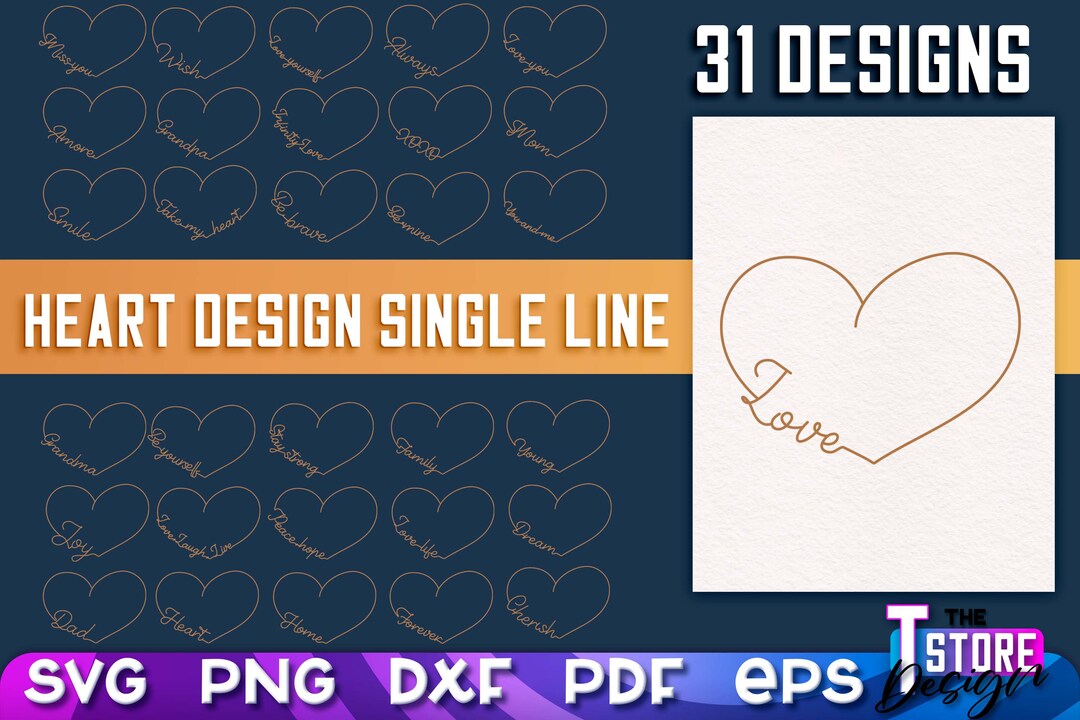 Heart Single Line SVG Bundle Foil Quill Designs Single Line Heart ...