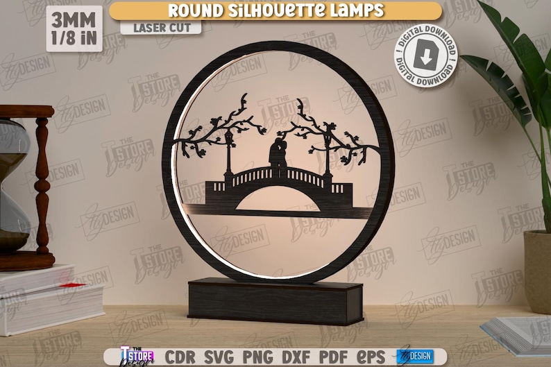 3d Round Silhouette Lamp Lasercut Bundle, Sphere Lightbox Svg, Safari ...