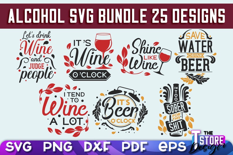 Alcohol SVG Bundle Wine Design SVG Beer Quotes SVG Design - Etsy
