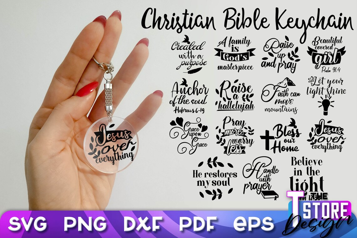 Christian Svg, Bible Quotes, Keychain SVG, Round Keychain - Etsy