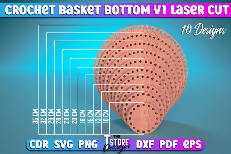 Crochet Basket Bottom Laser Cut SVG Bundle | Crochet SVG Design | CNC ...