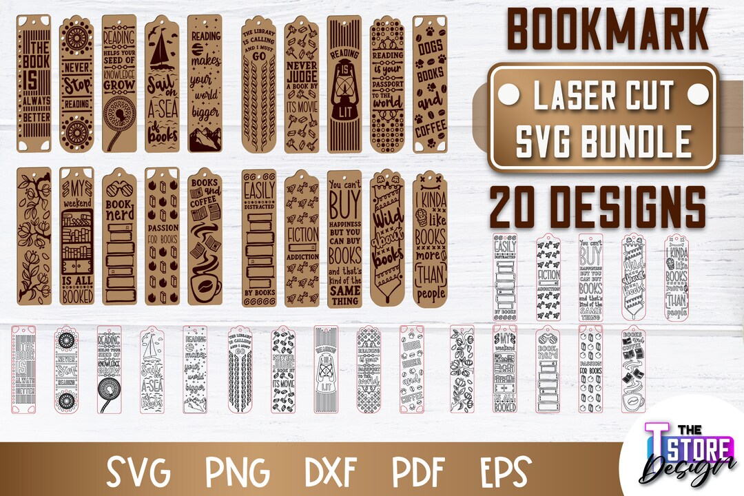 Bookmark Laser Cut | Bookmark SVG Design | Laser Cut Files - Etsy
