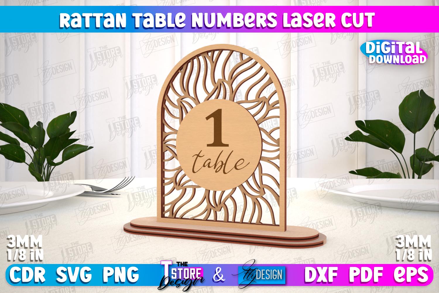 Rattan Wedding Table Numbers for Laser Cut, Rattan Table Numbers ...