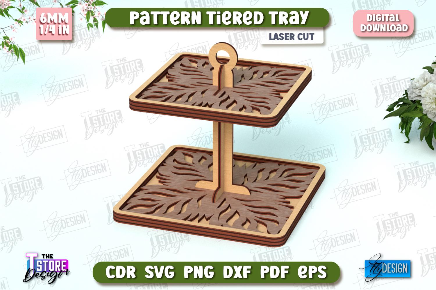 Tiered Tray Laser Cut Svg Bundle, Pattern Tier Tray Svg, 3d Decorative ...