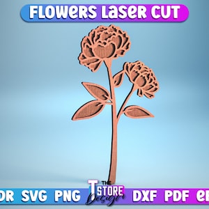 Flowers Laser Cut SVG Bundle | Flower SVG Design | Laser Cut Files - Etsy