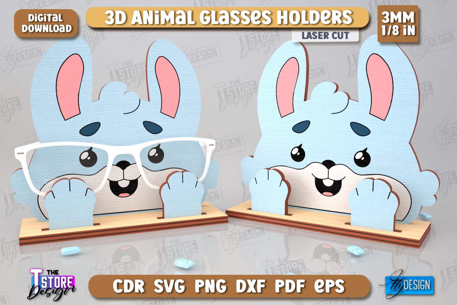 3D Animal Glasses Holders Laser Cut Bundle, Eyeglass Stands, Eyeglasses ...