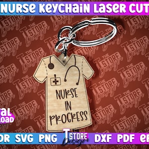 Nurse Keychain Laser Bundle | Nurse Design Laser Cut | Wooden Doctor ...