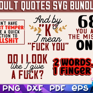 Adult Quotes SVG Bundle | Sarcastic SVG Design | Adult SVG Design V.1 ...