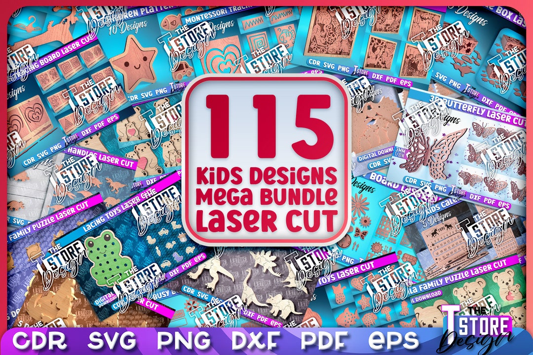 Kids Laser Cut Mega Bundle | 115 Children Laser Cut Designs | 3D Laser ...