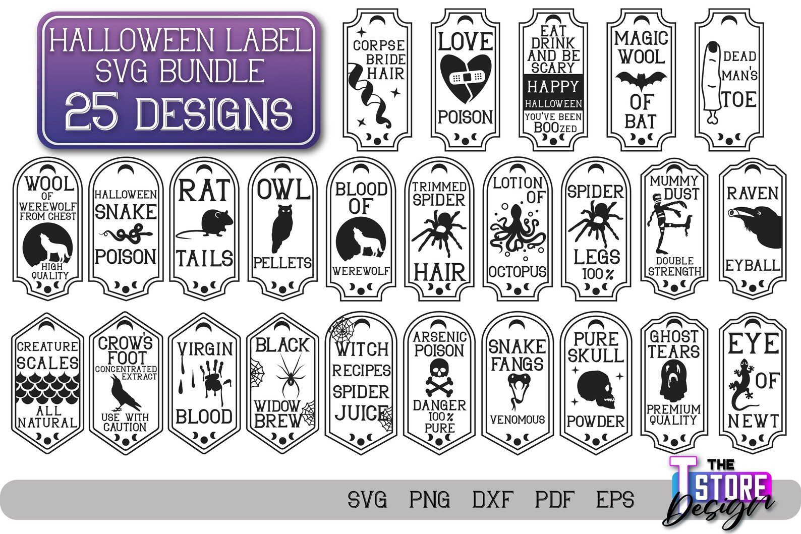 Vintage Halloween Labels SVG Halloween Potion Labels V.2 - Etsy