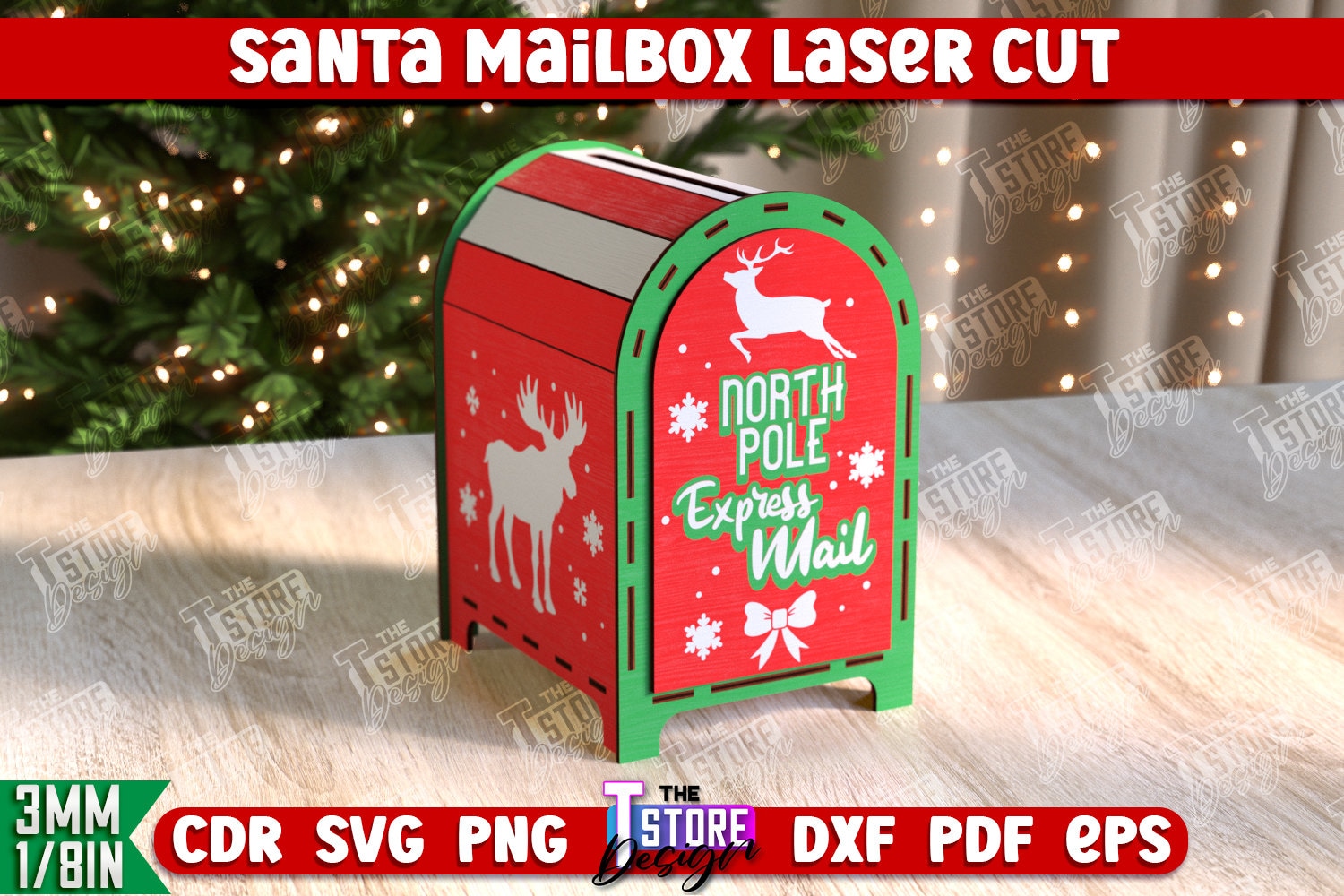 Christmas Mail Box Laser Cut Bundle, Letters to Santa Mailbox SVG ...
