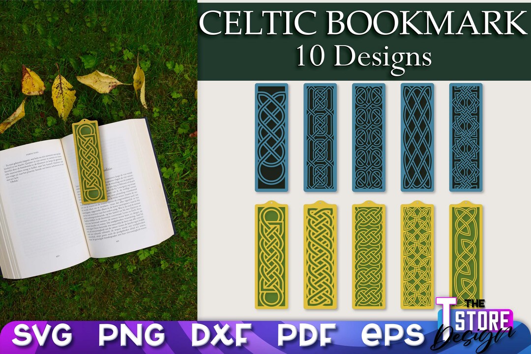 Celtic Bookmark SVG Bundle | Pagan Book Lover SVG | Celtic SVG Design ...