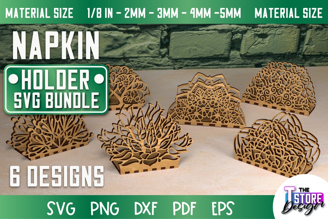 Napkin Holder Laser Cut SVG Bundle | Napkin SVG Design | Laser Cut ...