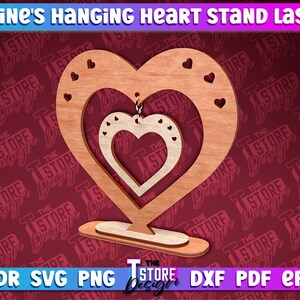 Valentine's Hanging Heart Stand Laser File | Heart Stand Laser Design ...