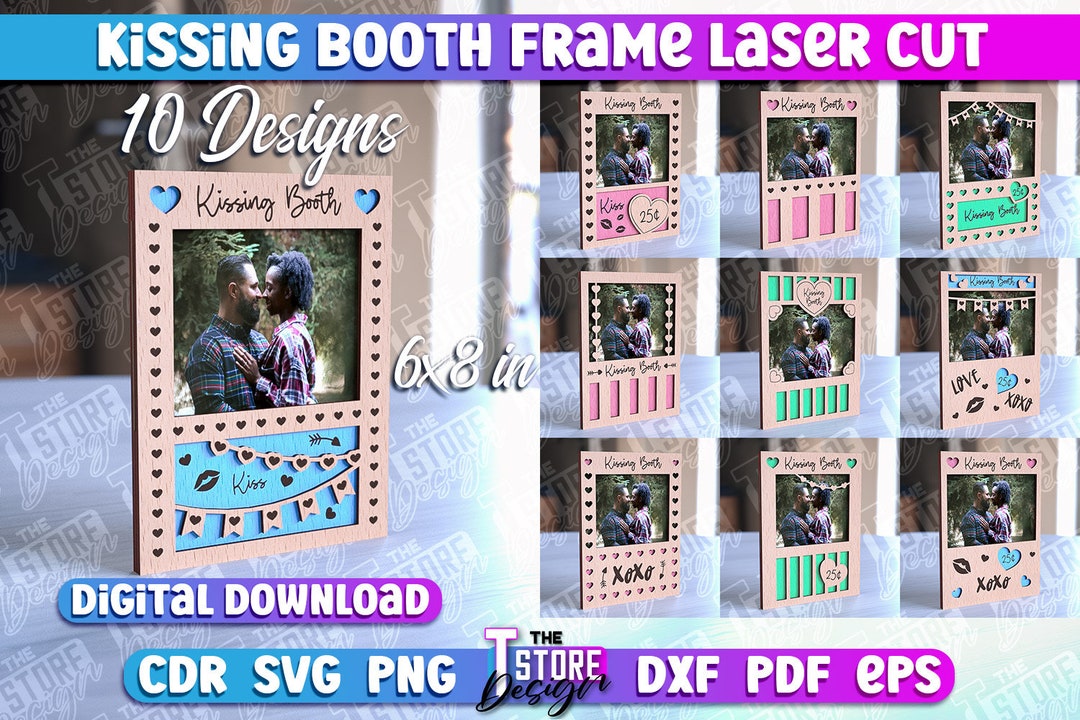 Valentine's Day Kissing Booth Frames Bundle | Family Love Photo Frame ...