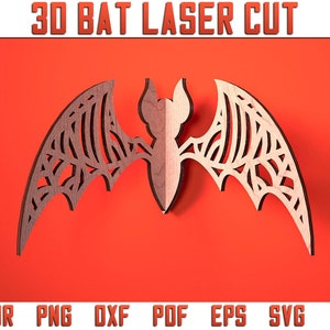 3D Bat Laser Cut SVG Bundle | Halloween Bat Laser Cut SVG Design | CNC ...