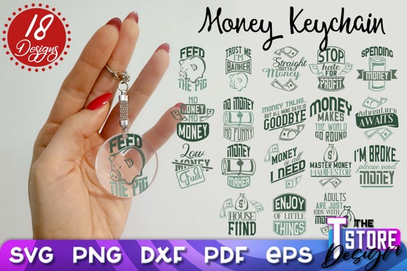 Money SVG Bundle Round Keychain Designs Piggy Bank SVG - Etsy