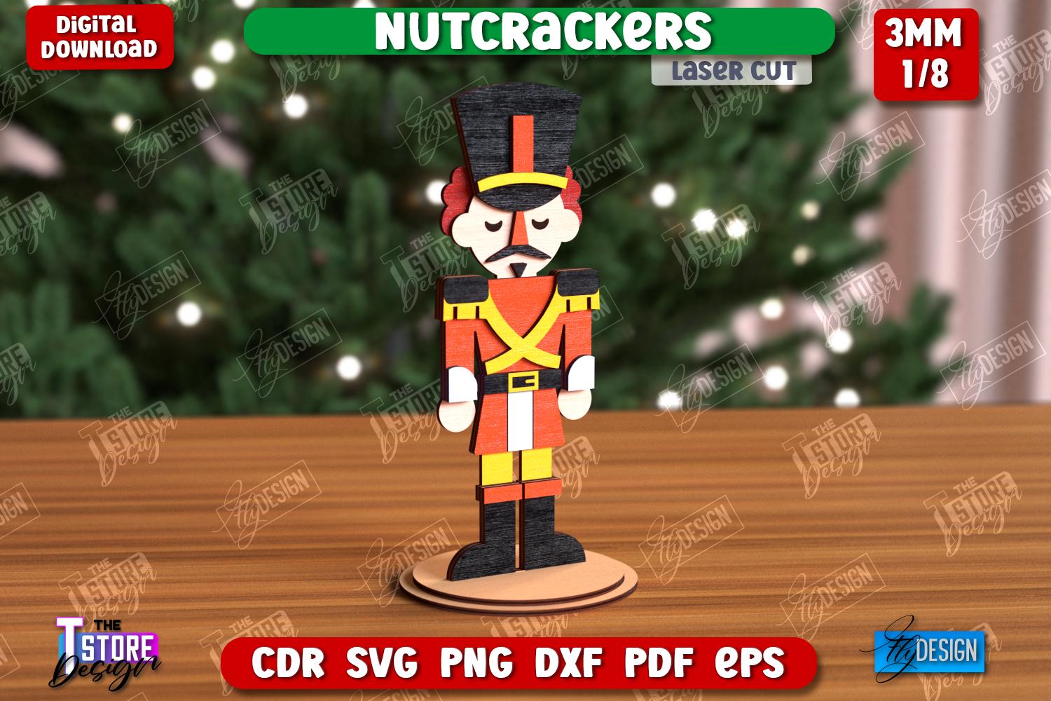 3d Nutcrackers Laser Cut Bundle, Standing Nutcracker Svg, Xmas Wooden ...