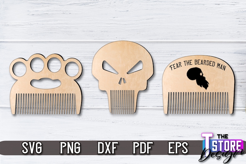 Beard Comb Laser Cut Beard SVG Design Laser Cut Files - Etsy