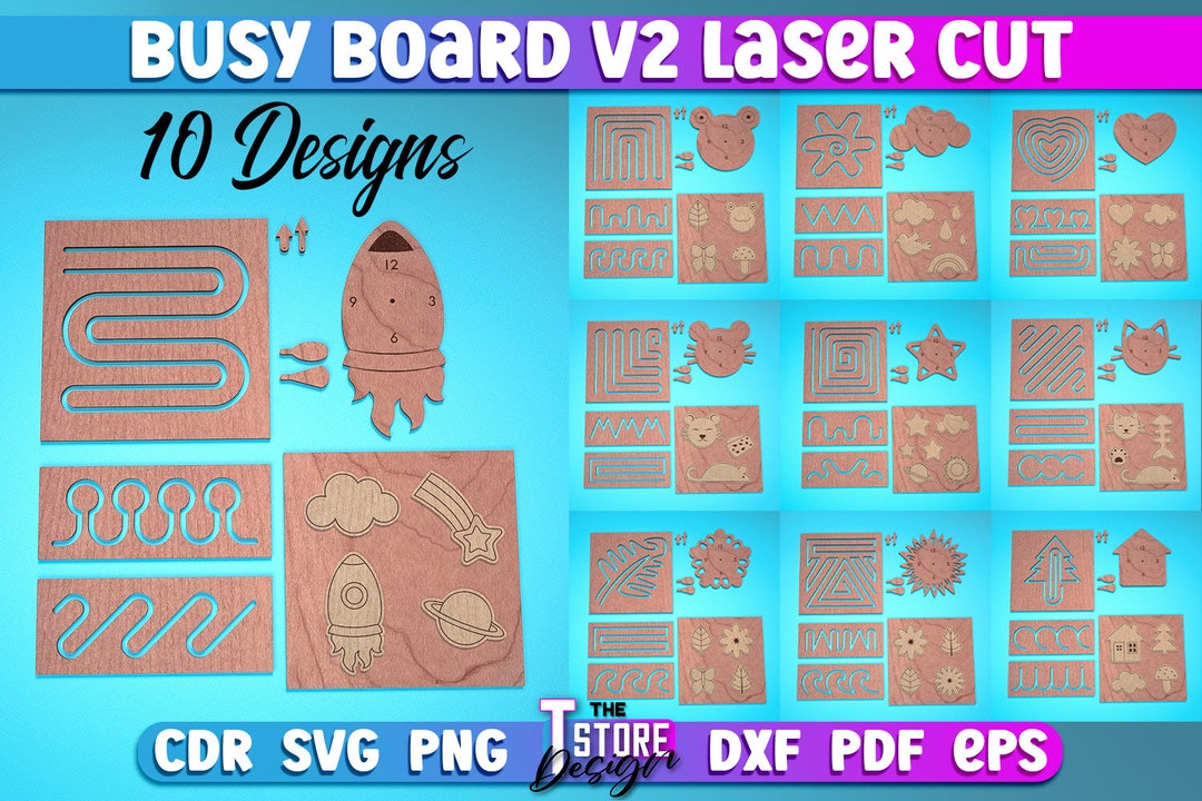 Busy Board Laser Cut Bundle | Baby Gamer Laser Design | Laser Cut SVG ...