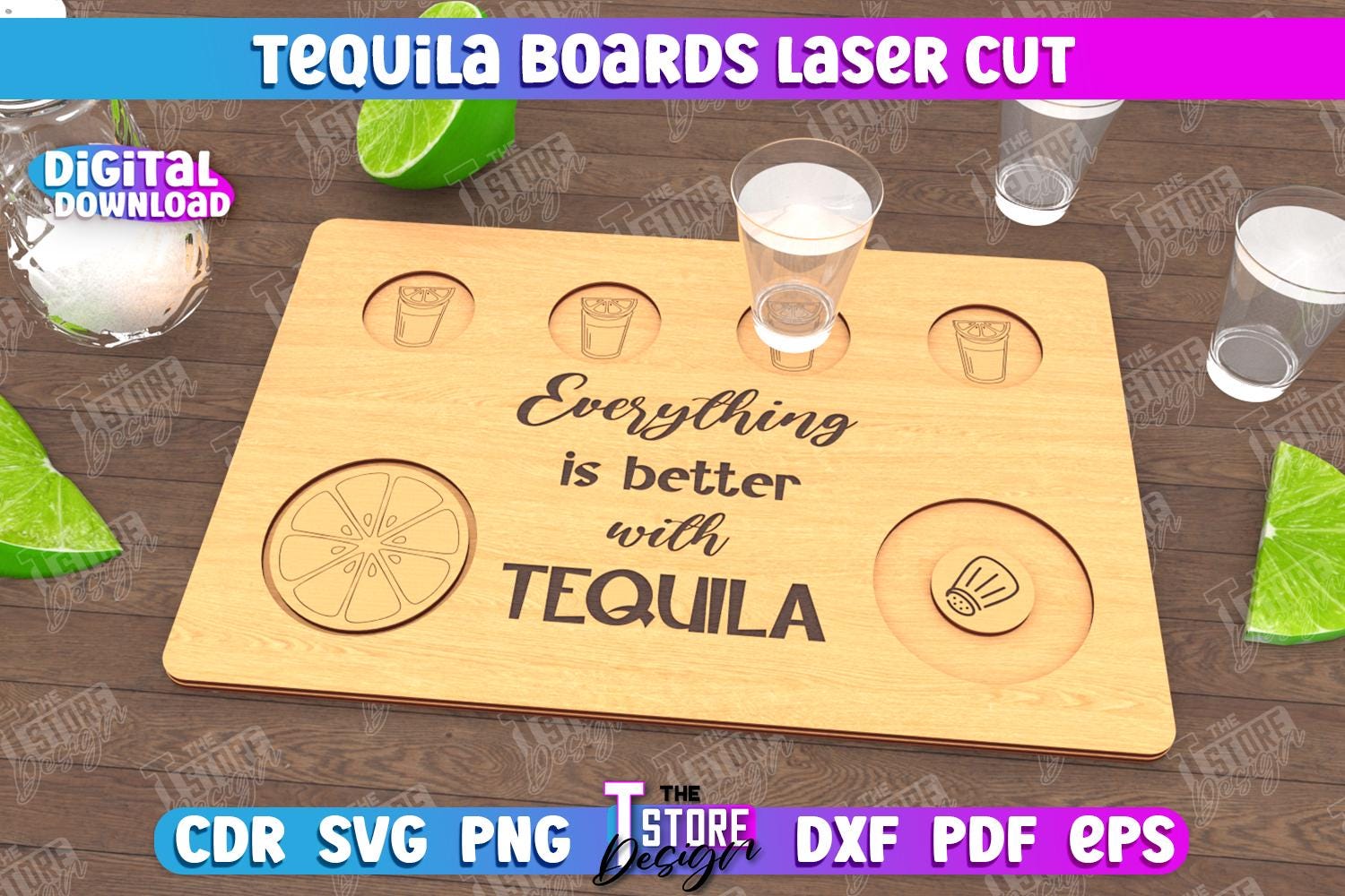 Tequila Shot Boards Lasercut Bundle, Tequila Trays Laser Cut, Tequila ...