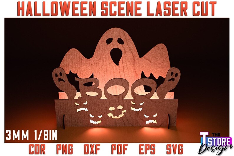 Halloween Scene Laser Cut SVG Bundle | Halloween Laser SVG Design | CNC ...