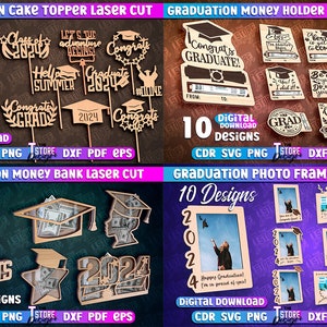 Graduation Mega Bundle | Mega Grad SVG Bundle | Class of 2024 Laser Cut ...