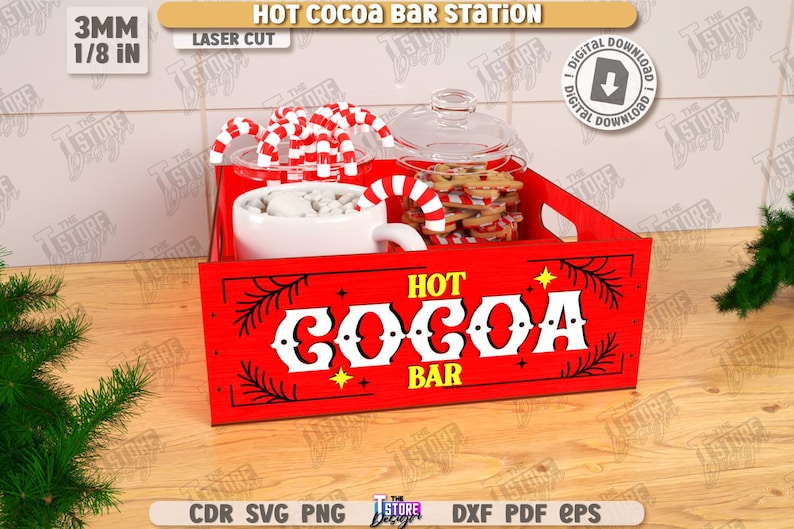 3d Hot Cocoa Bar Station Laser Cut Bundle, Cocoa Racks, Hot Cocoa Bar ...