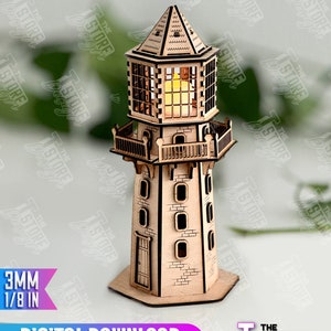 3D Lighthouse Laser Cut, Laser Cut Lighthouse Digital File, Wooden 3D ...