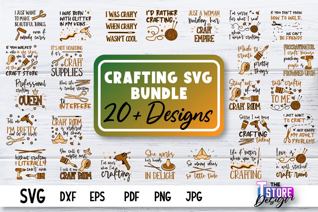 Crafting SVG Bundle Funny Quotes SVG SVG Design V.2 - Etsy