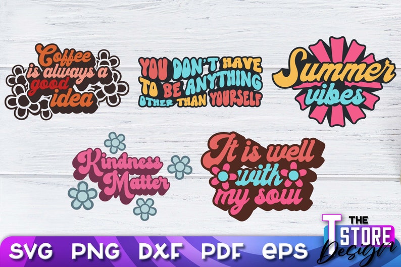 Retro Quotes SVG Bundle Retro Hippie SVG Vintage SVG V.2 - Etsy