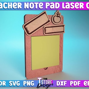 Teacher Note Pad Laser Cut SVG Bundle | Note Pad SVG Design | Laser Cut ...