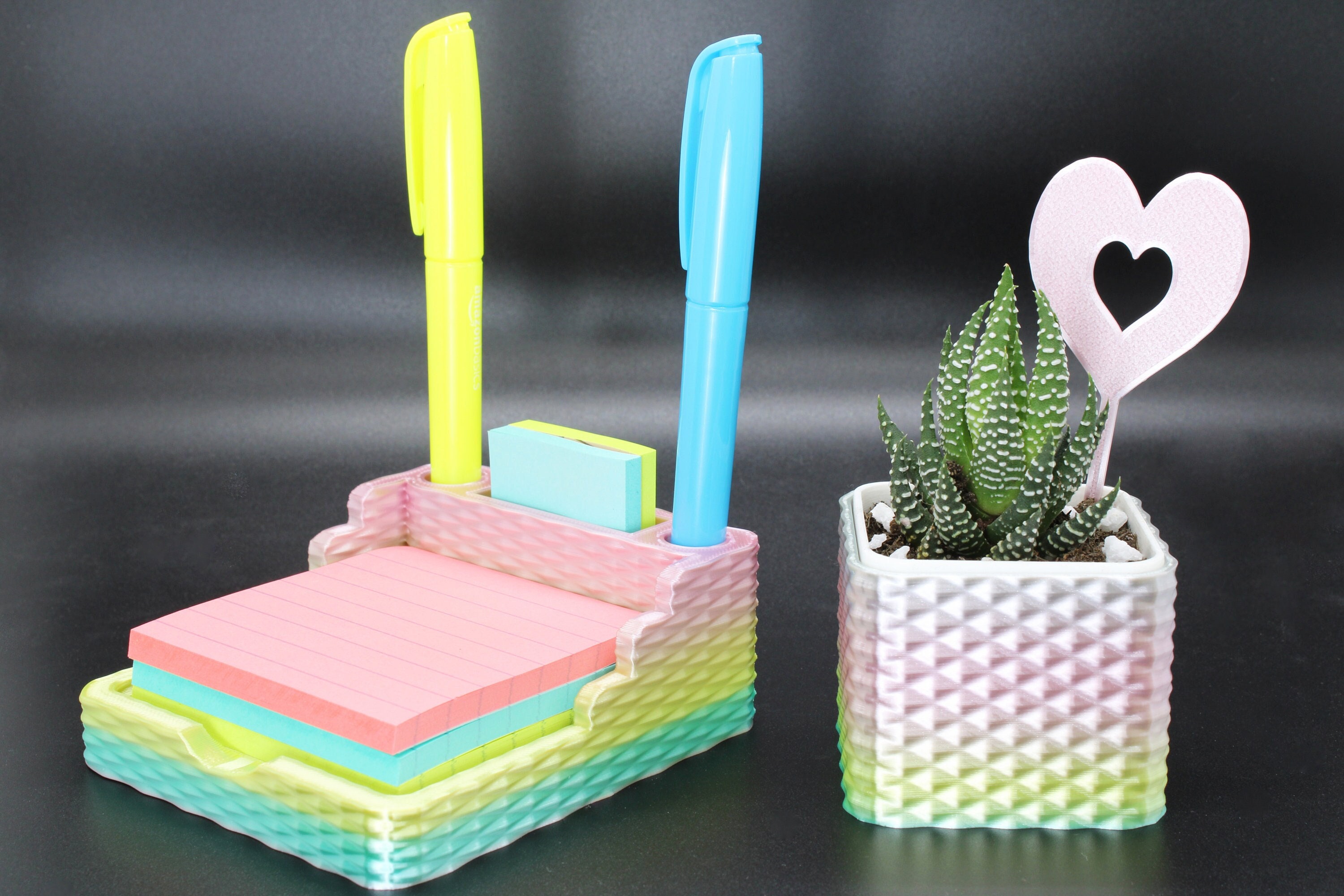 Sticky Note Holder With Succulent Planter Desk Accessory - Etsy