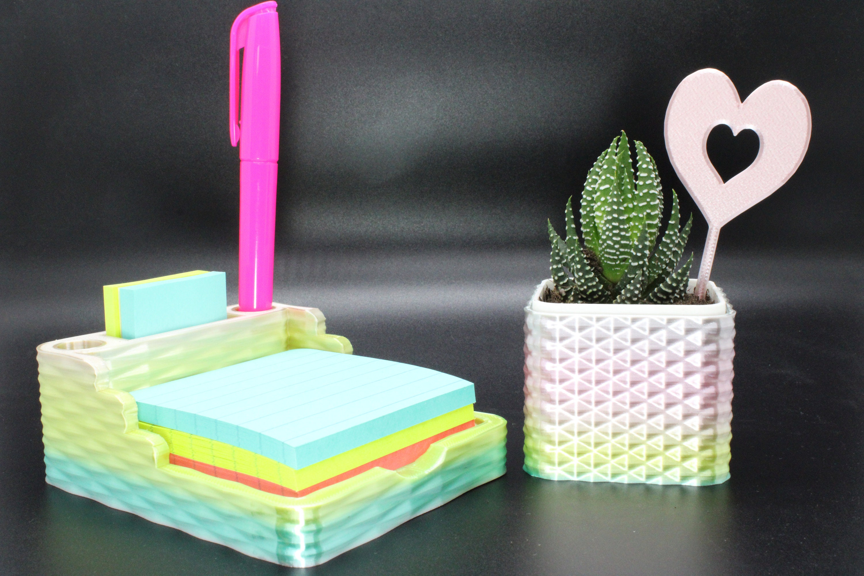 Sticky Note Holder With Succulent Planter Desk Accessory - Etsy