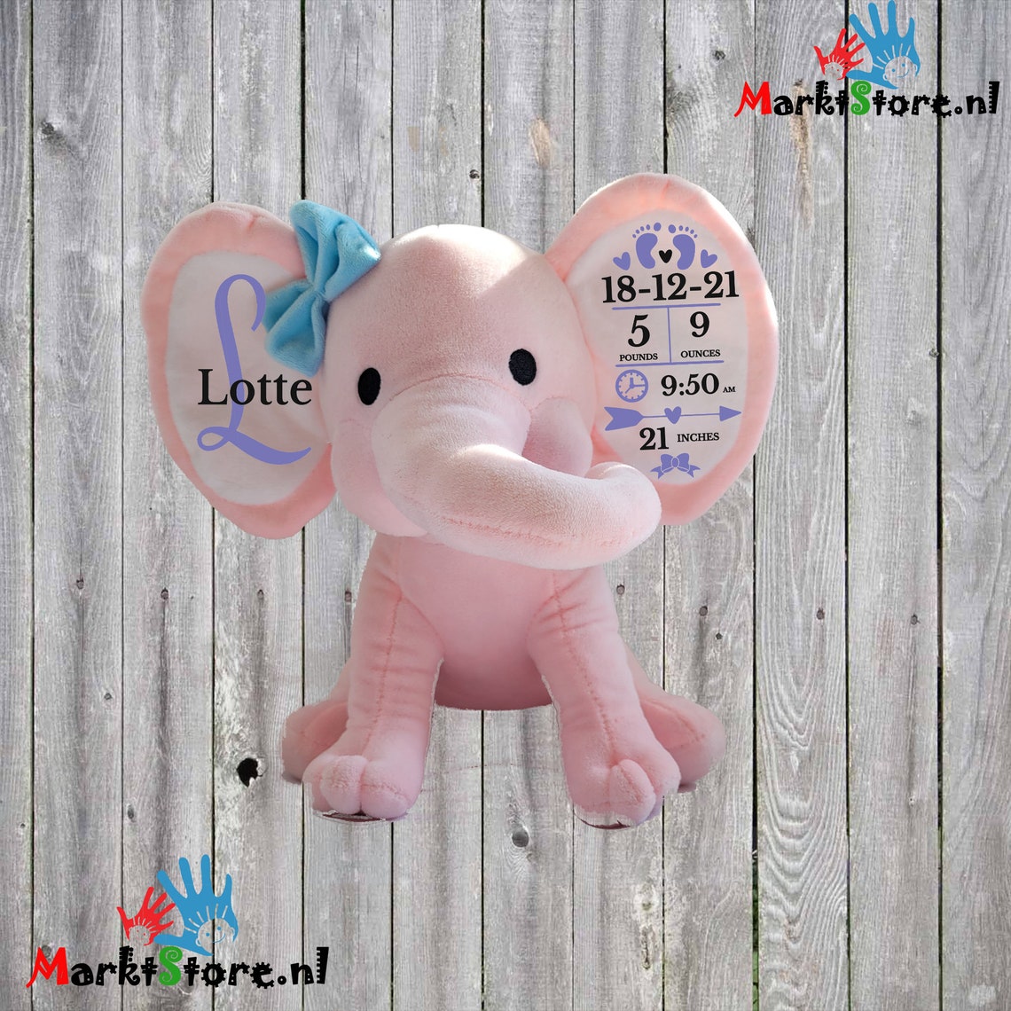 Personalised Birth Stats | Elephant Stats | Newborn | Baby | Keepsake ...