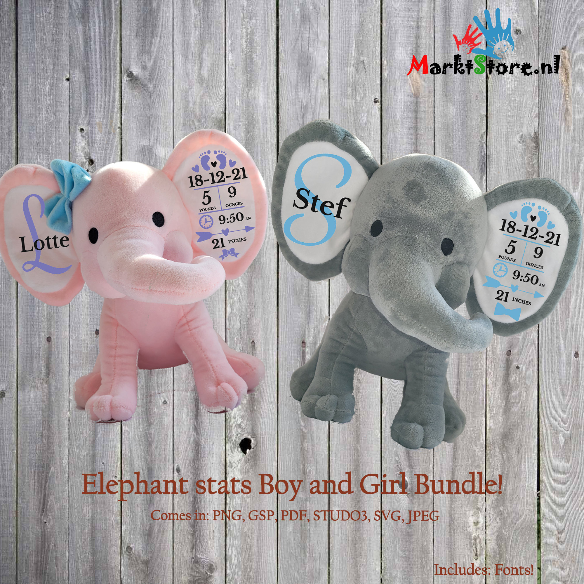 Personalised Birth Stats | Elephant Stats | Newborn | Baby | Keepsake ...