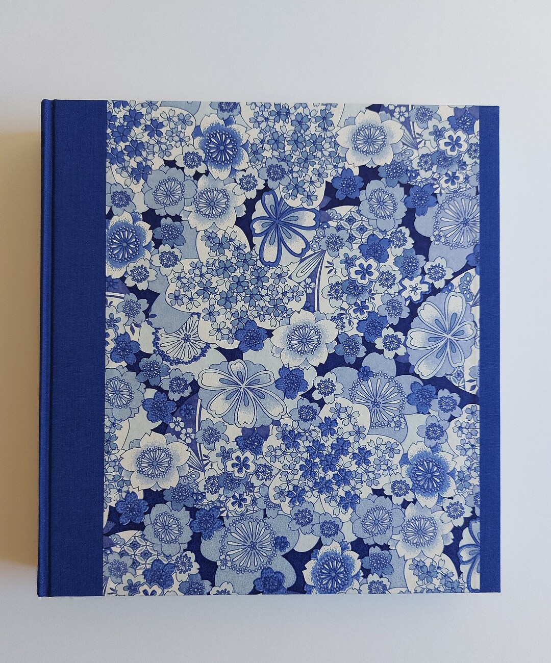 Chiyogami Paper Photo Album, Blue Floral Handmade Book (9.5x10) - Etsy