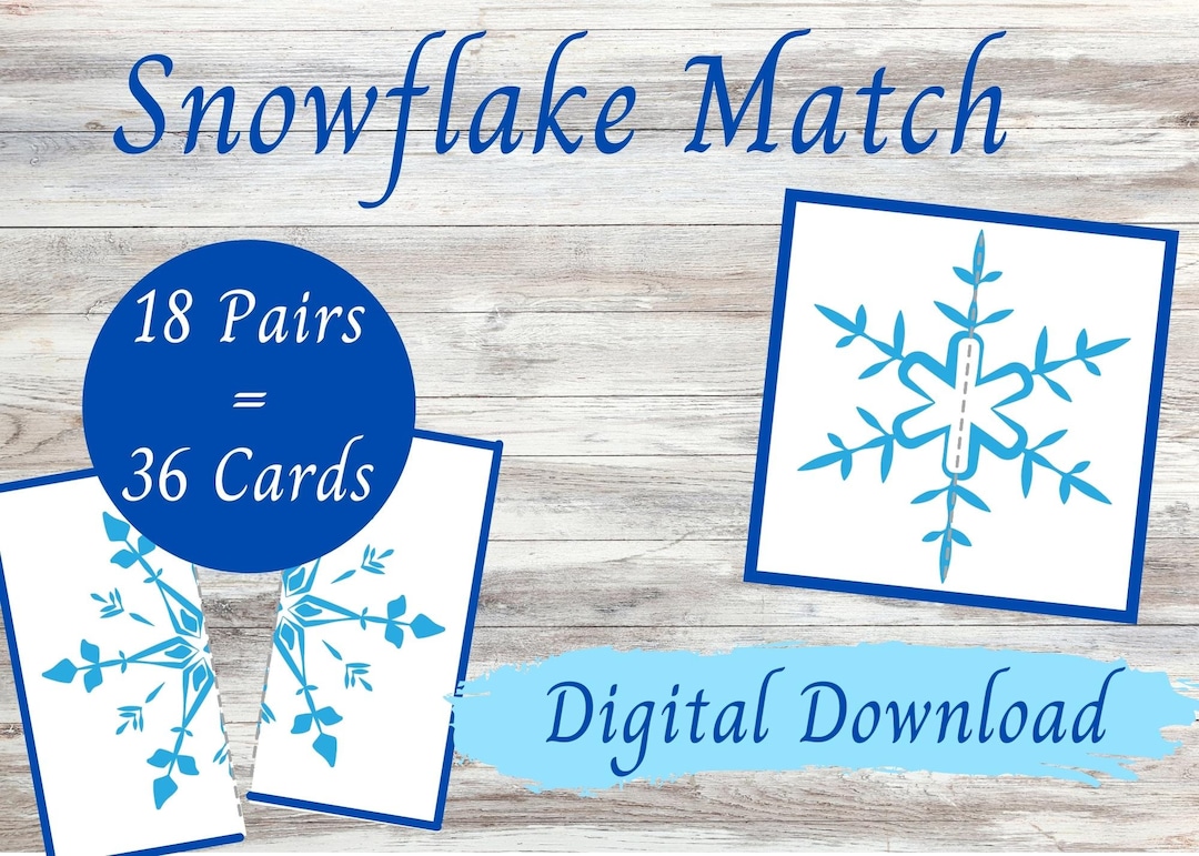 Snowflake Matching Game | Printable | Winter Games | Fun for Kids of ...