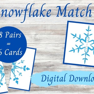 Snowflake Matching Game | Printable | Winter Games | Fun for Kids of ...