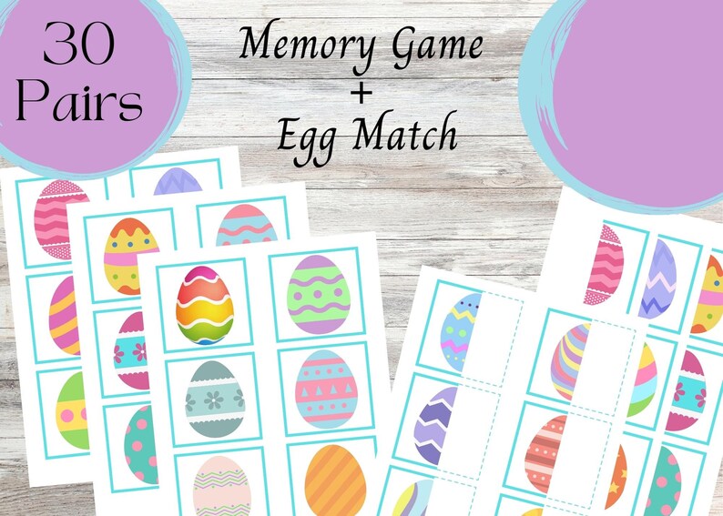 Easter Egg Matching Game | Printable Easter Preschool Activity | Memory Game - Etsy