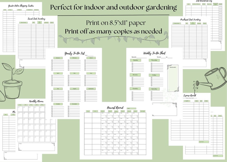 Garden Planner and Tracker Garden Printable Planner Garden - Etsy